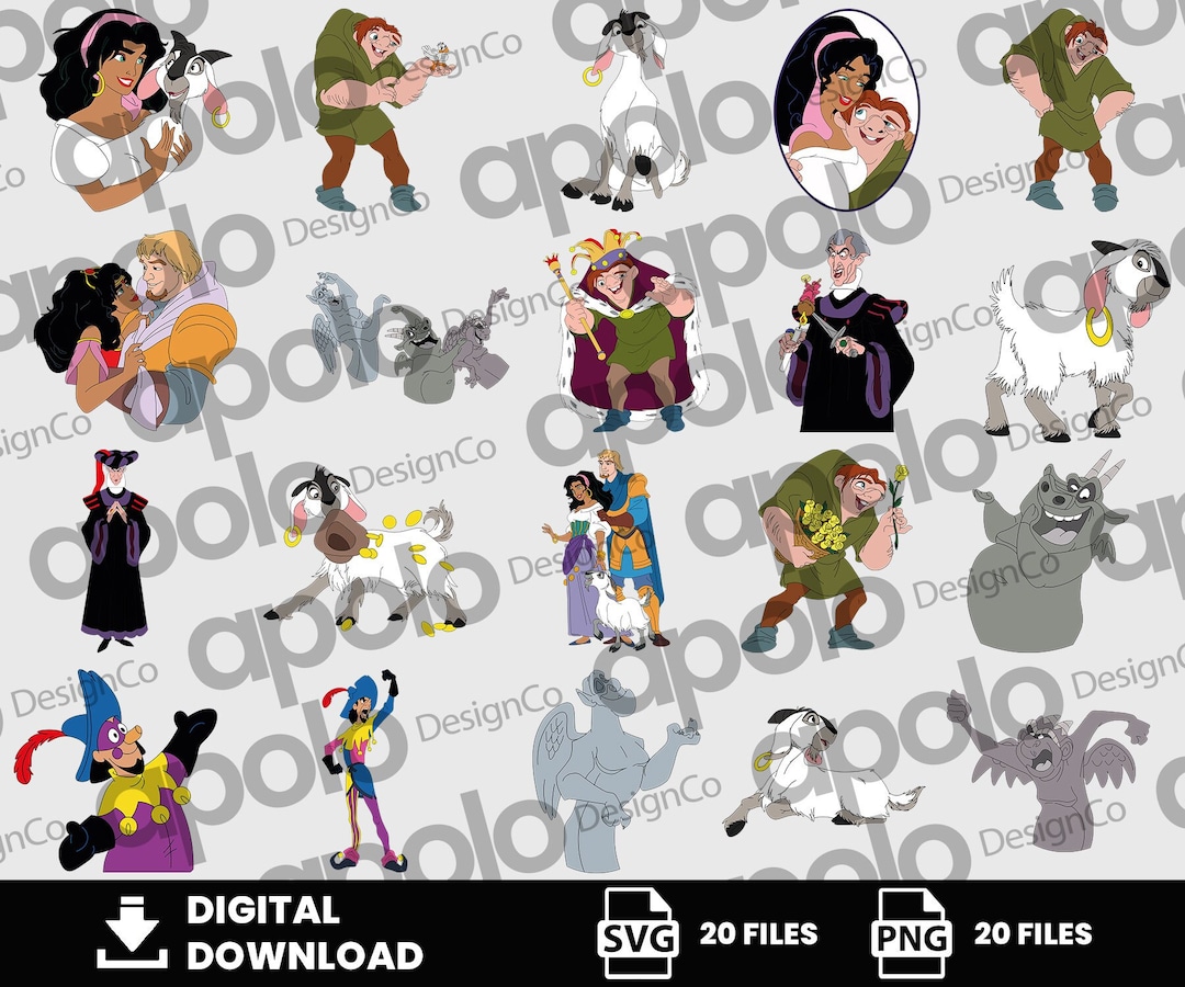 Clipart, Hunchback of Notre Dame Svg, Esmeralda Svg, Movie Svg, Digital ...