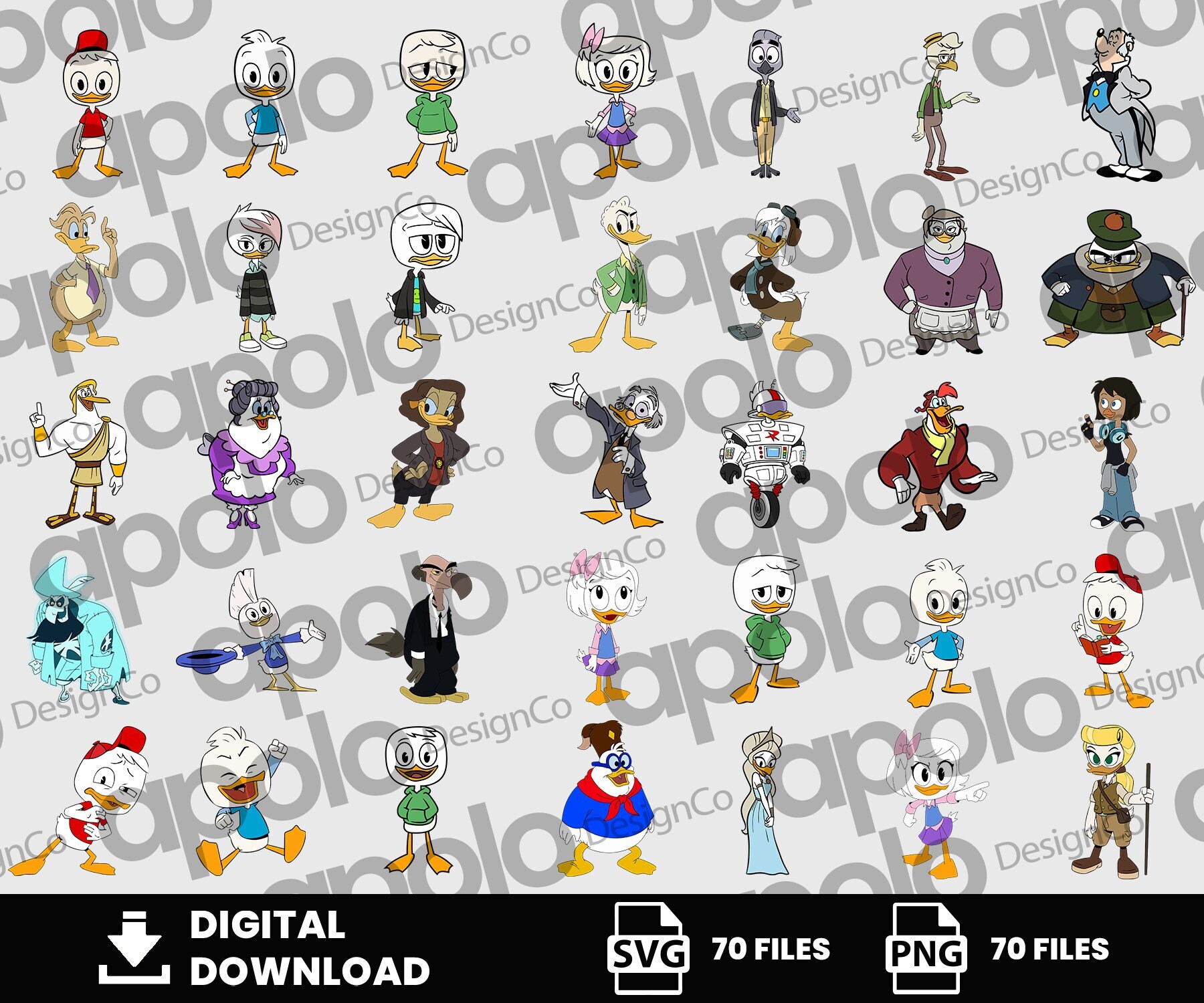 Clipart, Duck Tales Svg, Children Svg, Duck Svg, Digital Download, PNG ...