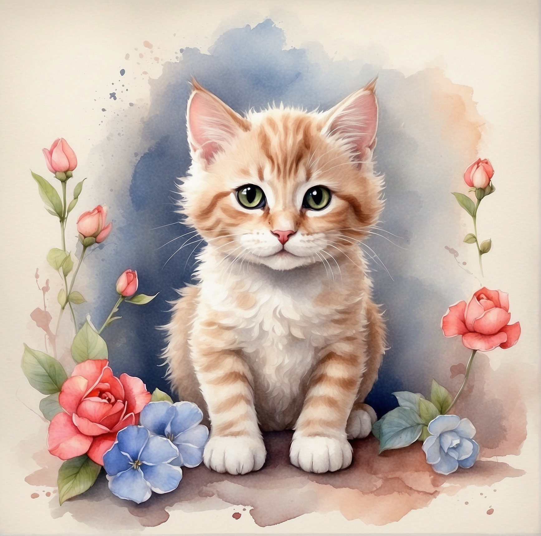 Two Cute Cats in Digital Form for Print #11 - Etsy