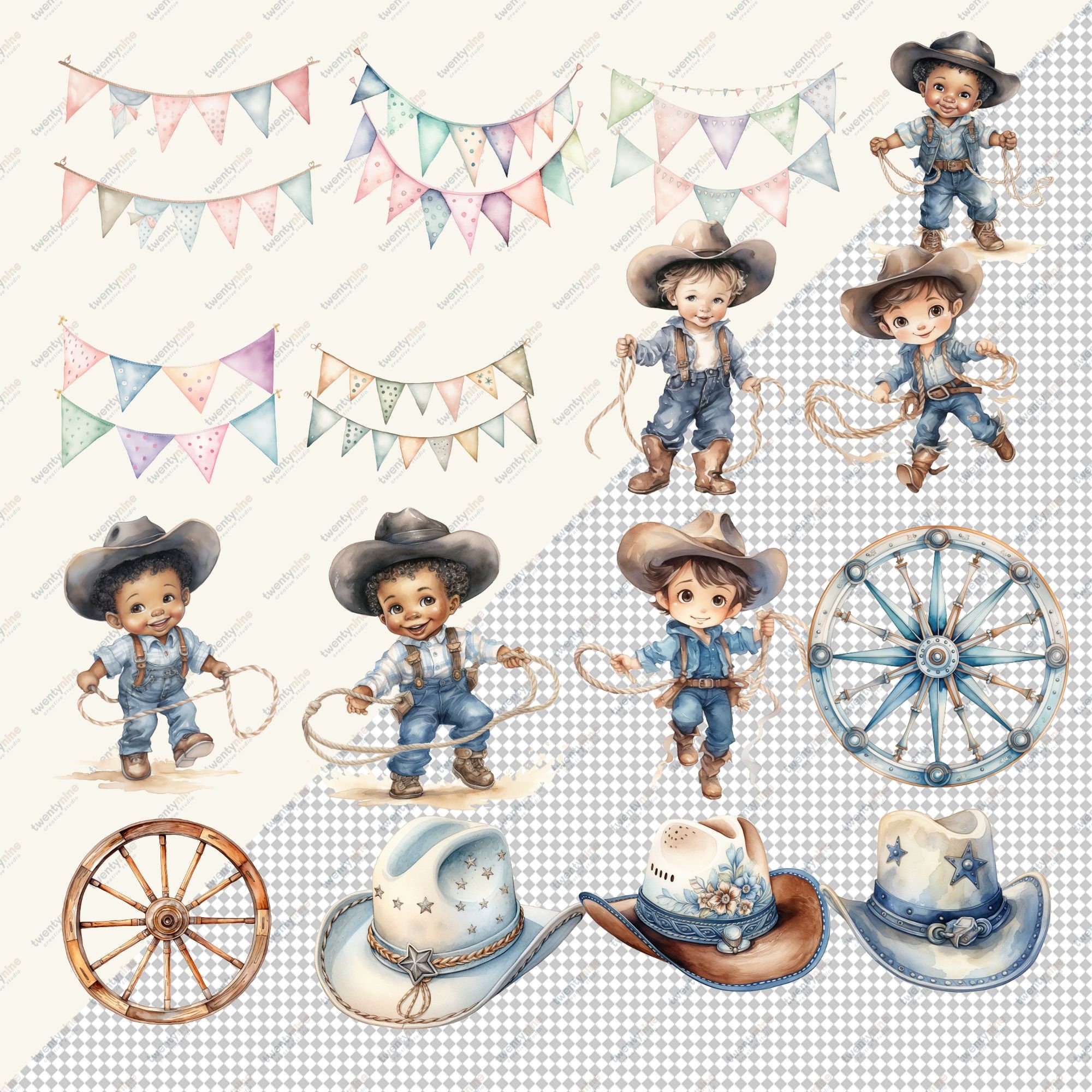 Cute Cowboy Clipart Baby Cowboy PNG Wild West Clipart Baby Western ...