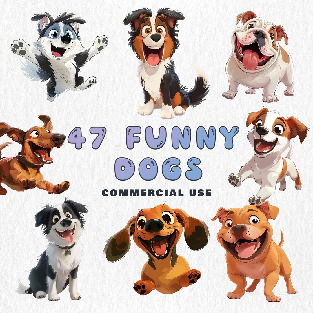 Cute and Funny Dog PNG Clipart Bundle, Funny Dogs Png, Cute Dogs, Dogs ...