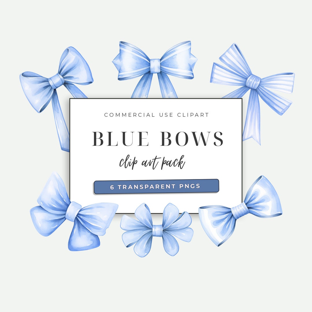 Watercolor Pastel Blue Bows Clipart PNG Pastel Ribbon Bow Boy Baby ...