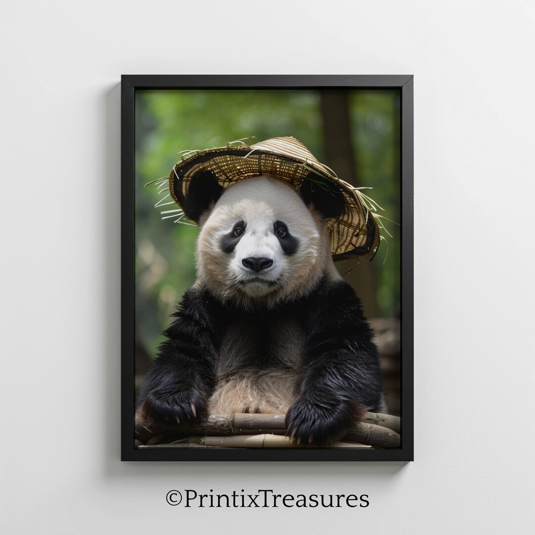 Cute Panda Print, Living Room Wall Print, Kung Fu Panda, Animal Print ...