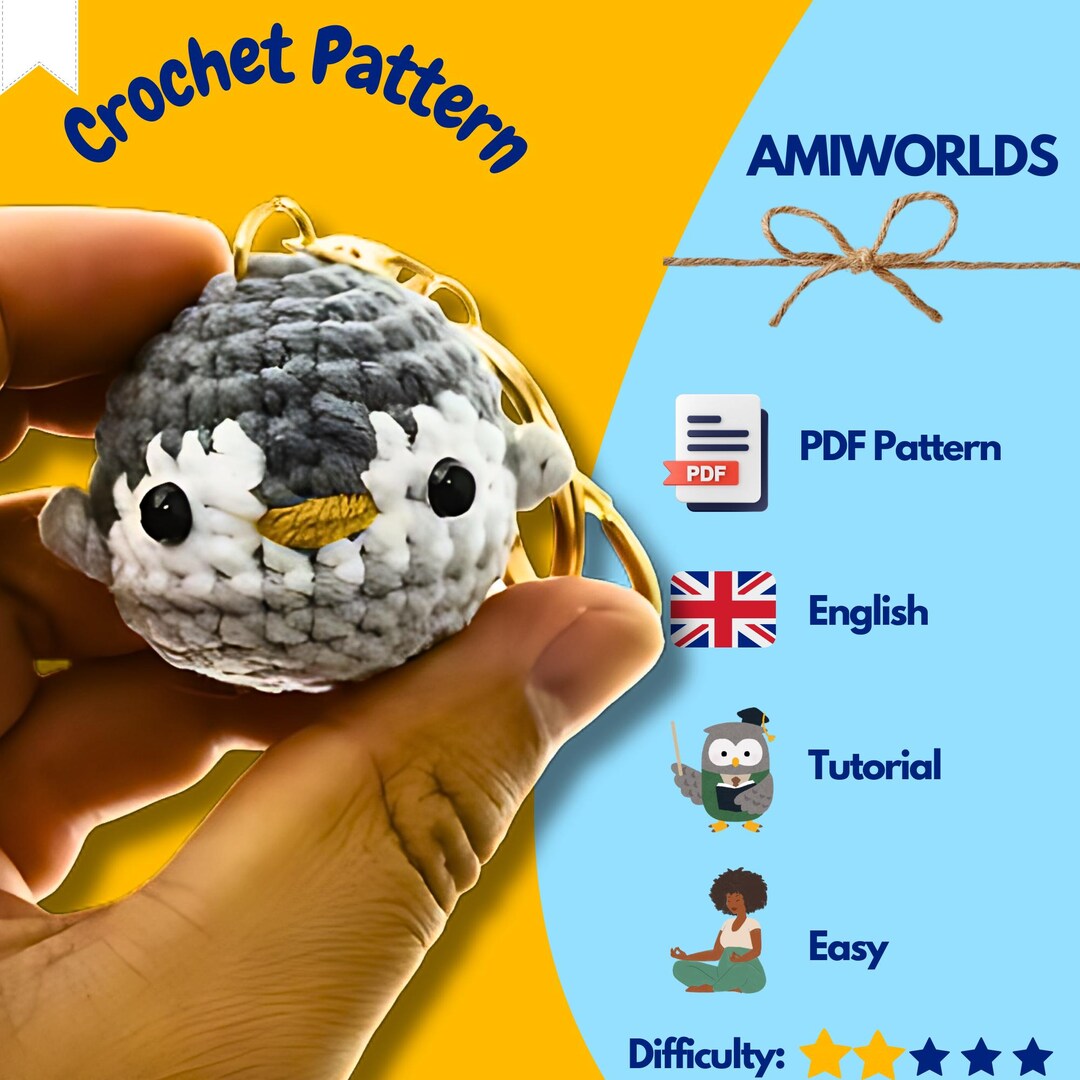 Amigurumi Bird Keychain Crochet Pattern Amigurumi Keychain Little Bird ...