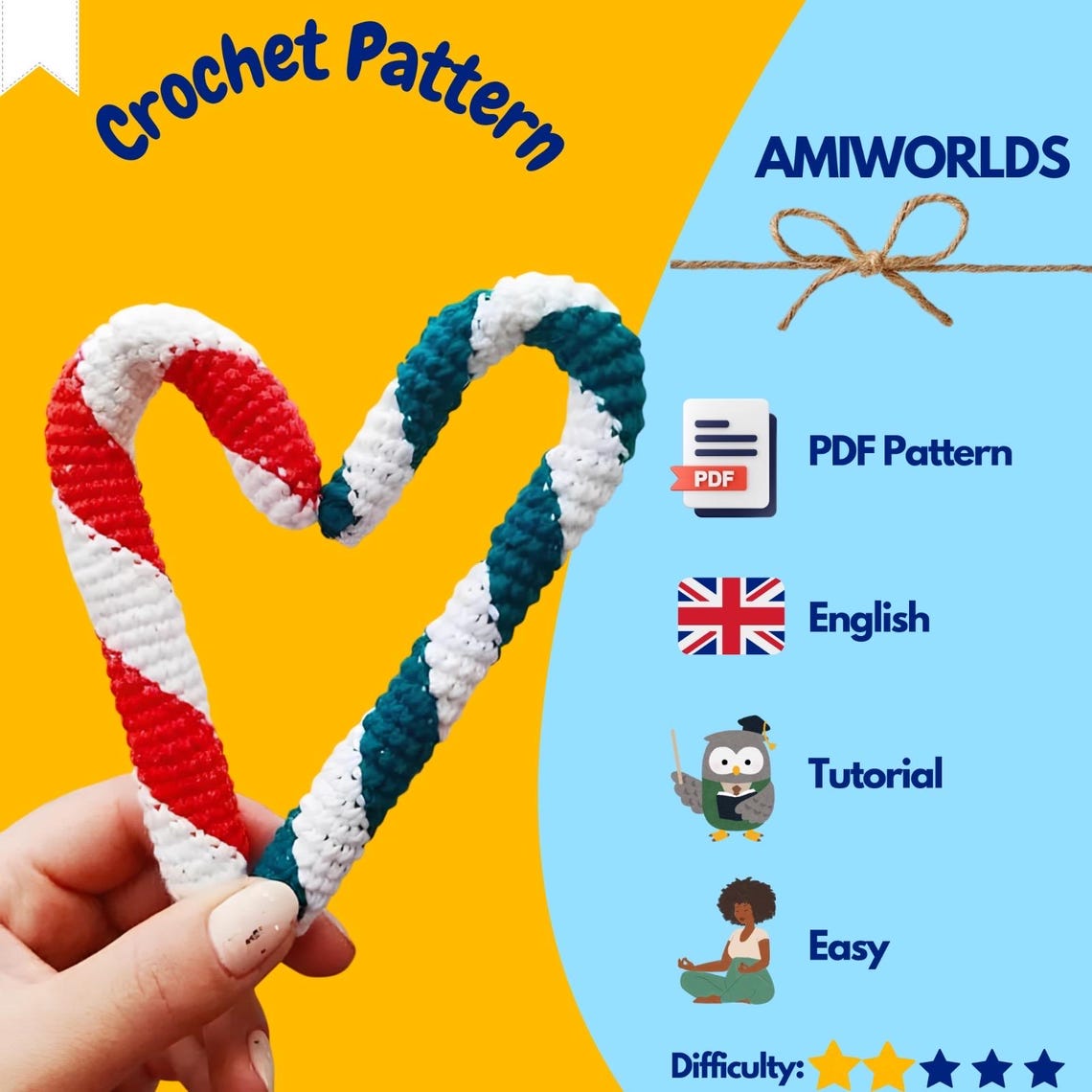 Christmas Candy Crochet Pattern Candy Cane Crochet Pattern Christmas ...