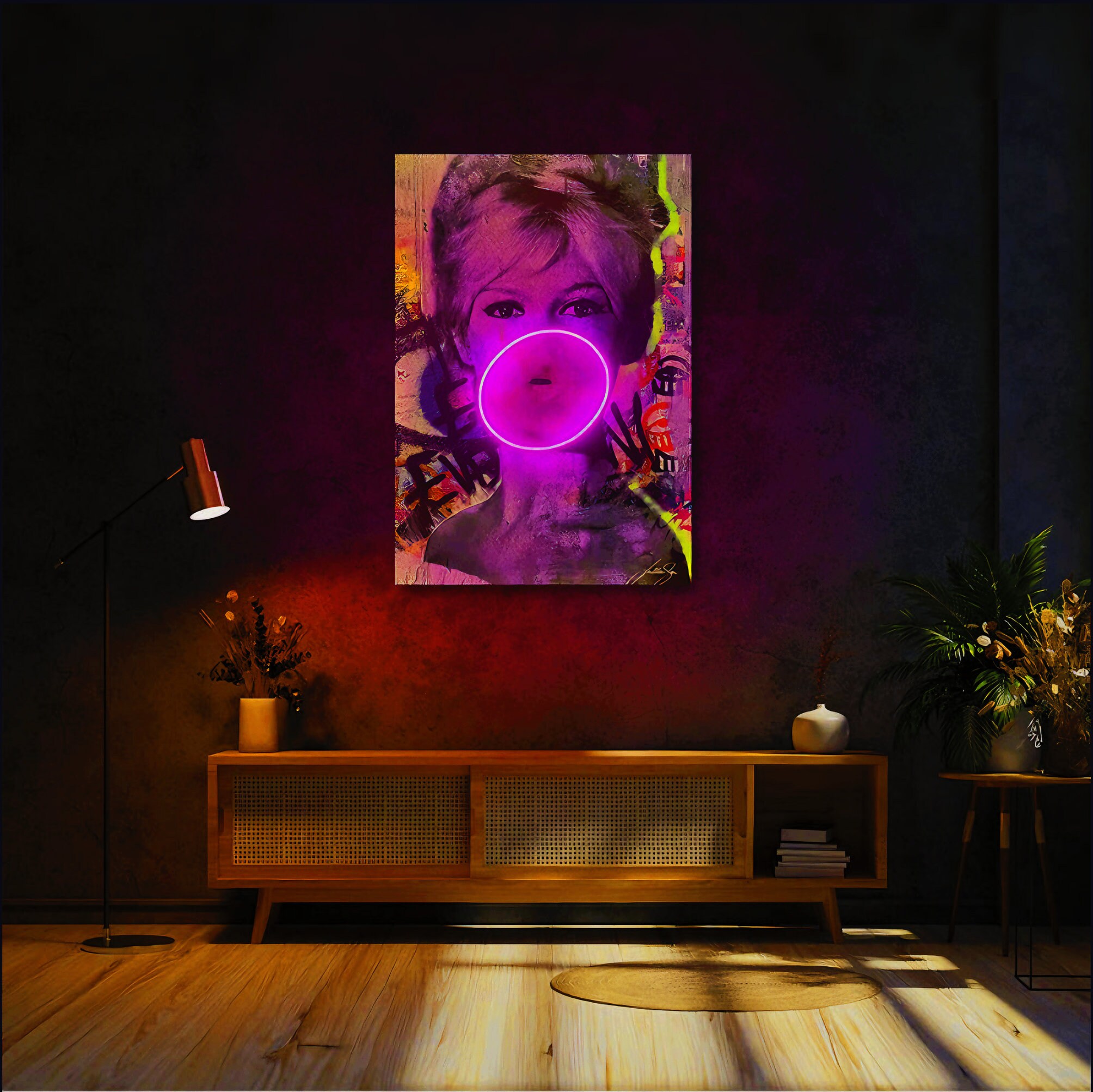 Neon Wall Art Neon Pink Light Wall Art Wall Art Custom Neon Sign Wall ...