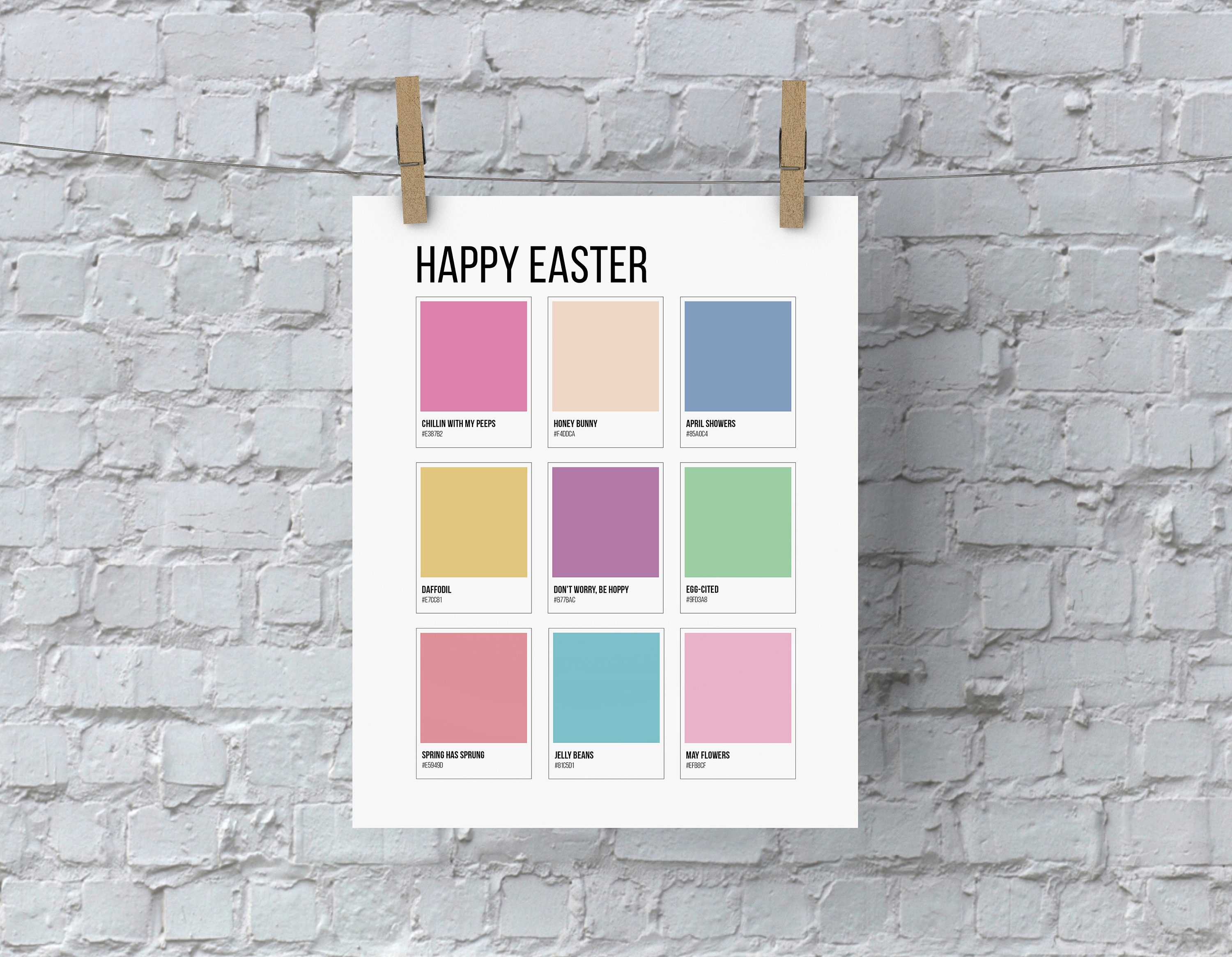 Printable Wall Art - Easter Pantone Color Swatch - Etsy