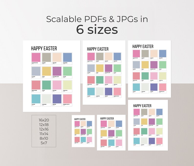 Printable Wall Art - Easter Pantone Color Swatch - Etsy