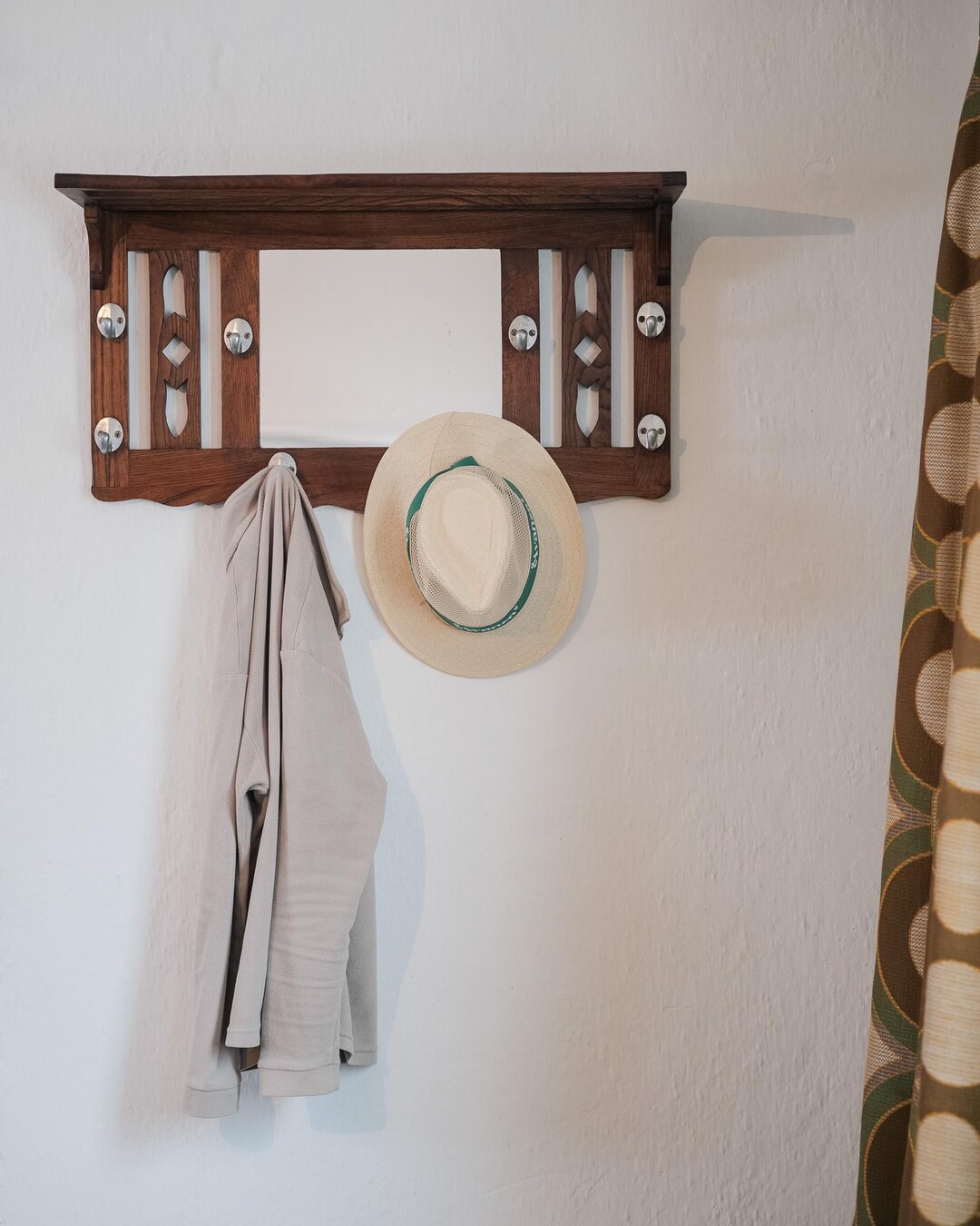 Vintage 1940s Wall Coat Rack With Mirror - Etsy