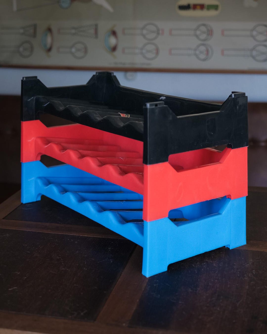 Vintage 1980s Plastic Bottle Rack, Made up of 3 Stackable Modules in ...