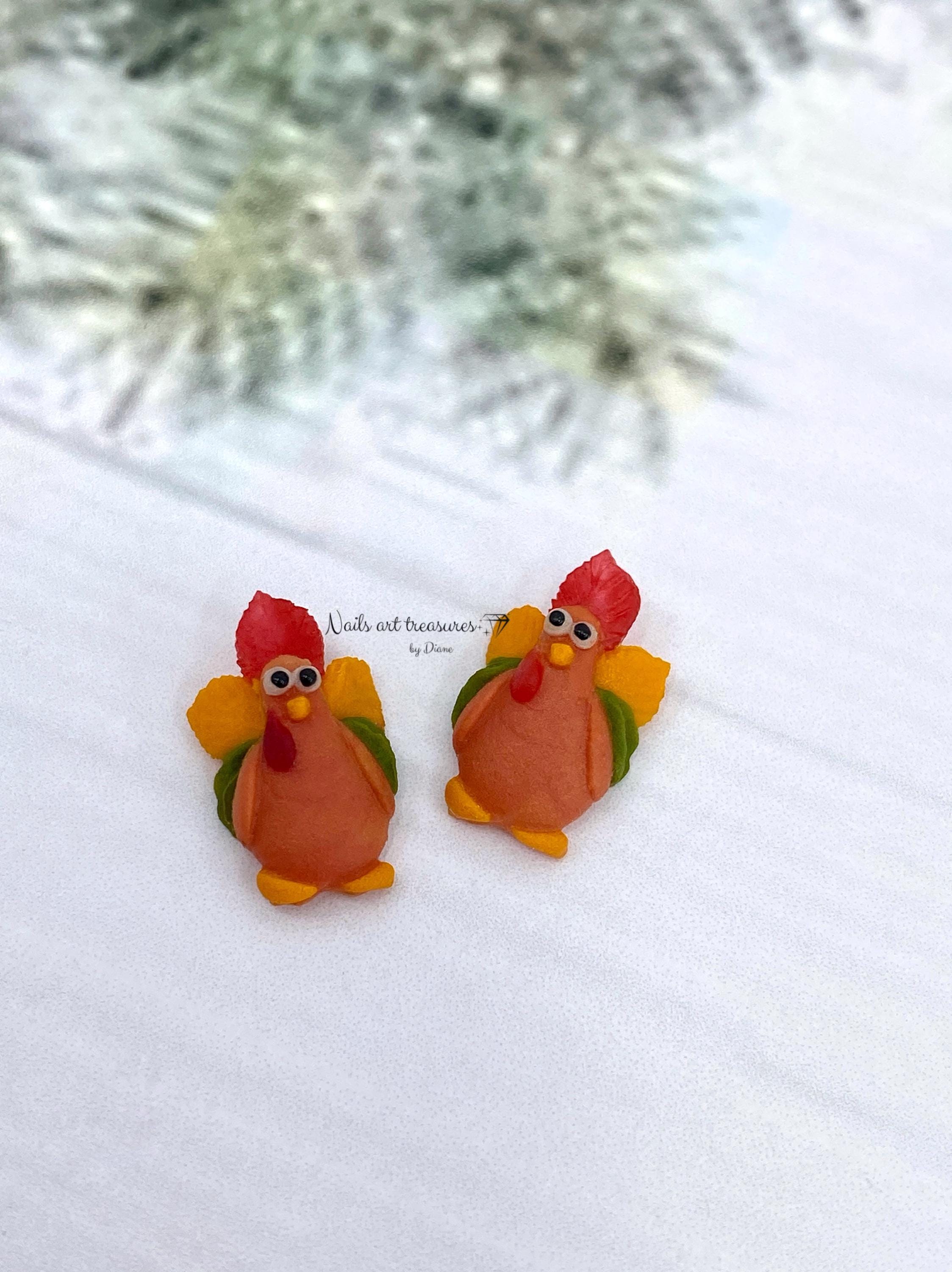 Handmade Acrylic 3D Charms /thanksgiving Turkey Nail Charm/ Autumn ...