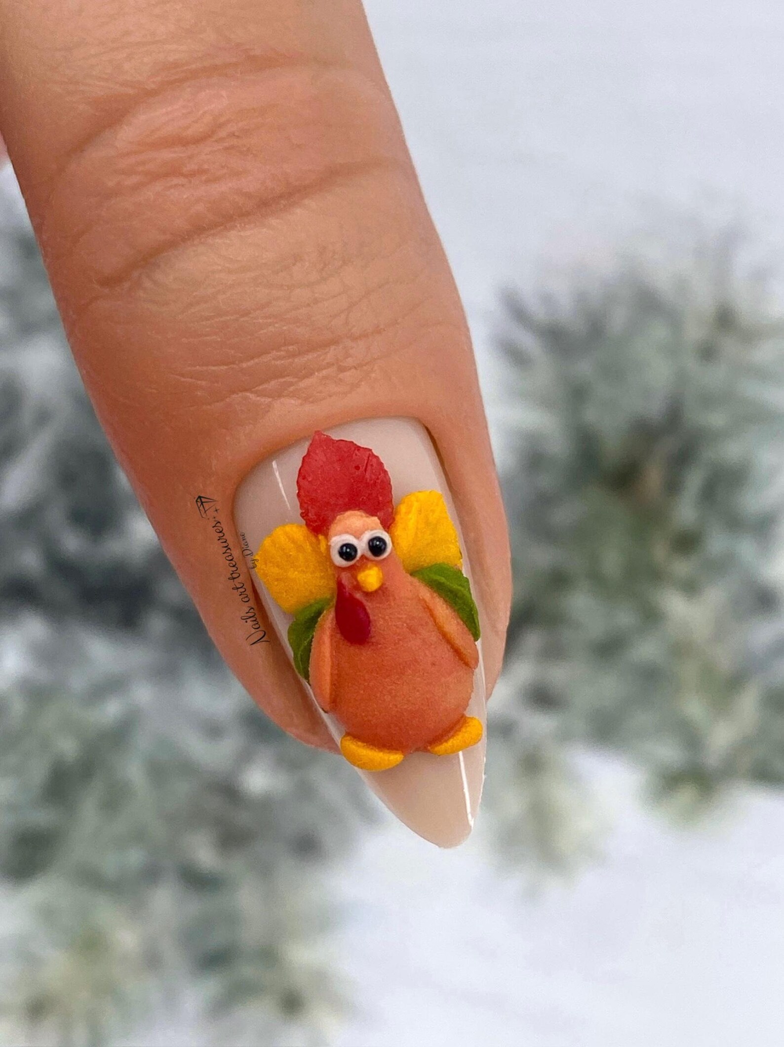 Handmade Acrylic 3D Charms /thanksgiving Turkey Nail Charm/ Autumn ...