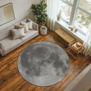 Moon Rug, Space Themed Rug, Planet Rugs, Gift for Him, Salon Decor Rug ...