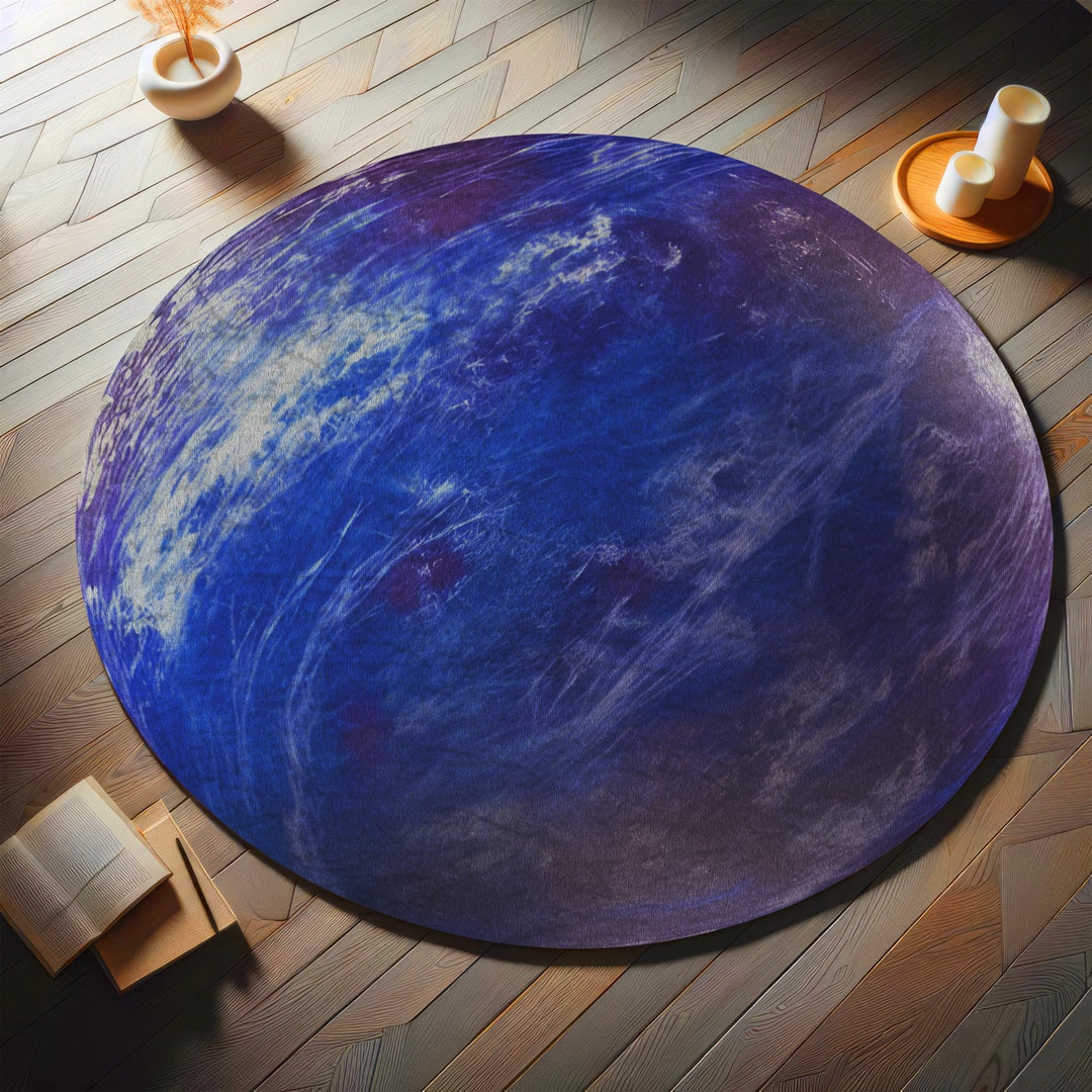 Neptune Rug, Space Themed Rug, Planet Rugs, Gift for Him, Salon Decor ...
