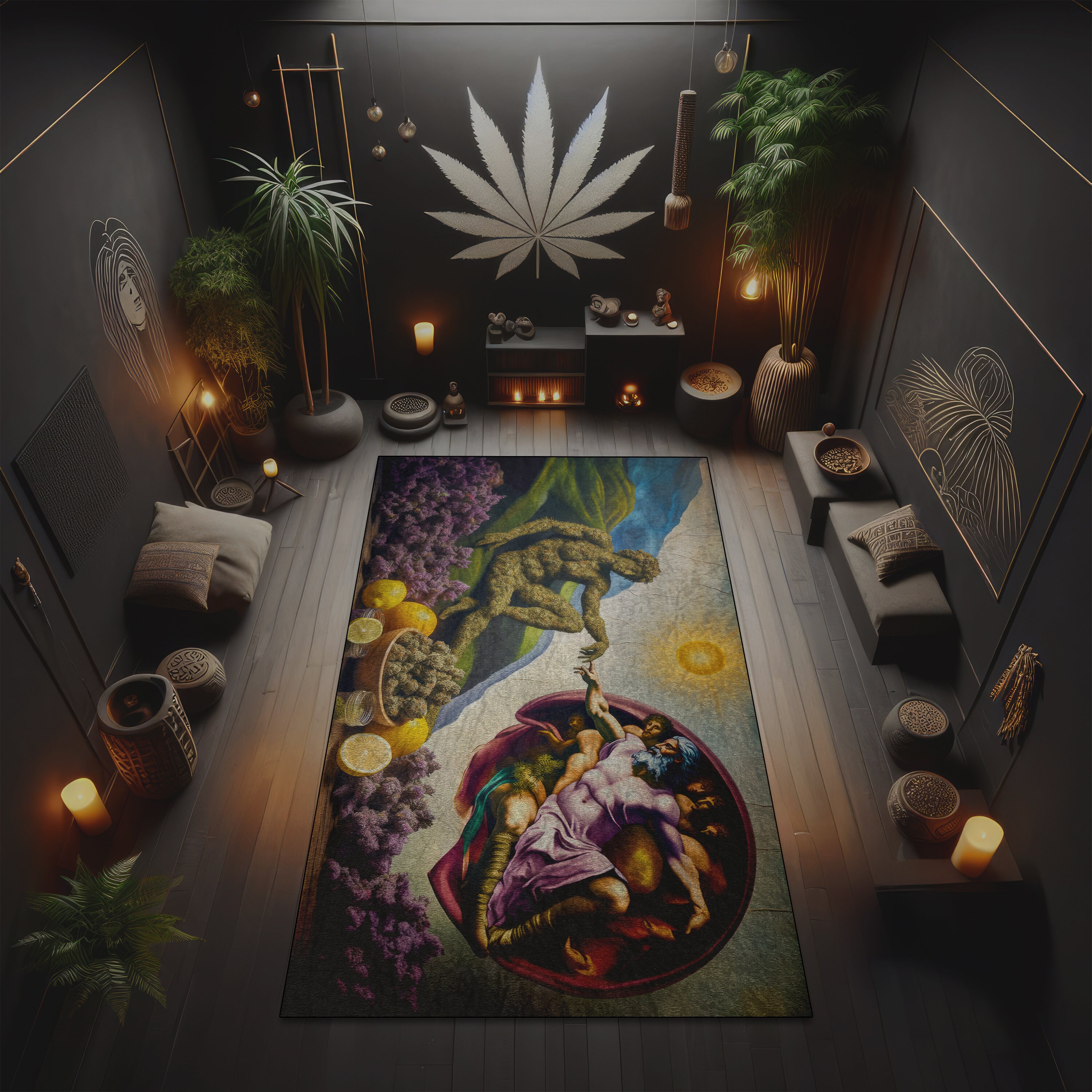 Cannabis Rug,weed Head Rug,green Rug, Weed Room Decor,marijuana Rug ...