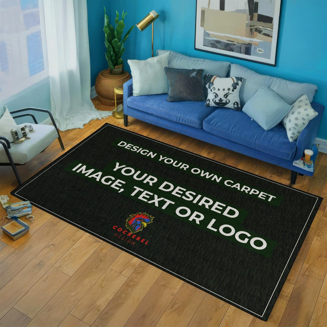 Custom Logo Rug: Personalized Velvet Area Rug - Etsy