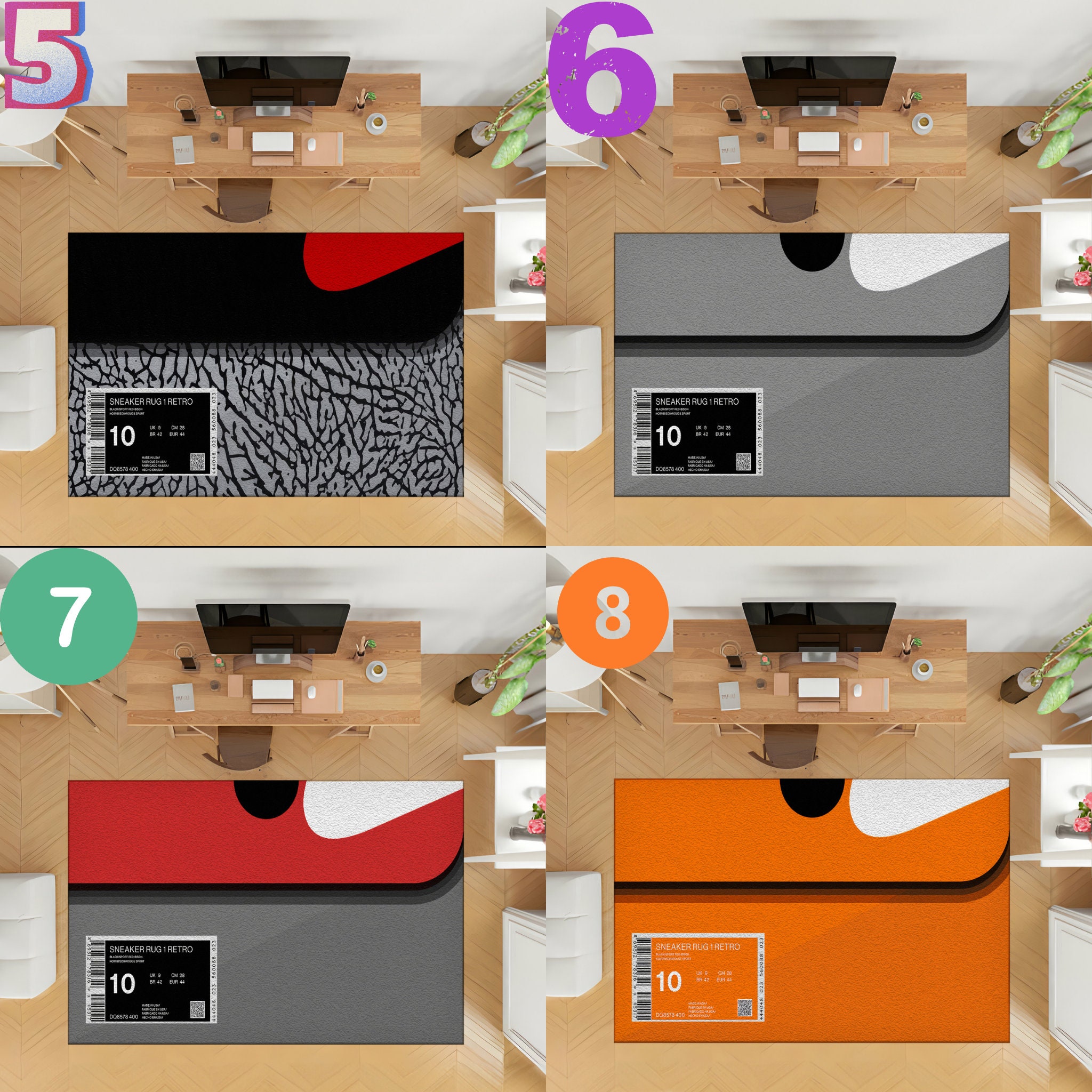 Sneaker Rug, Customize Your Label, Sneakerhead Hypebeast Home Decor ...