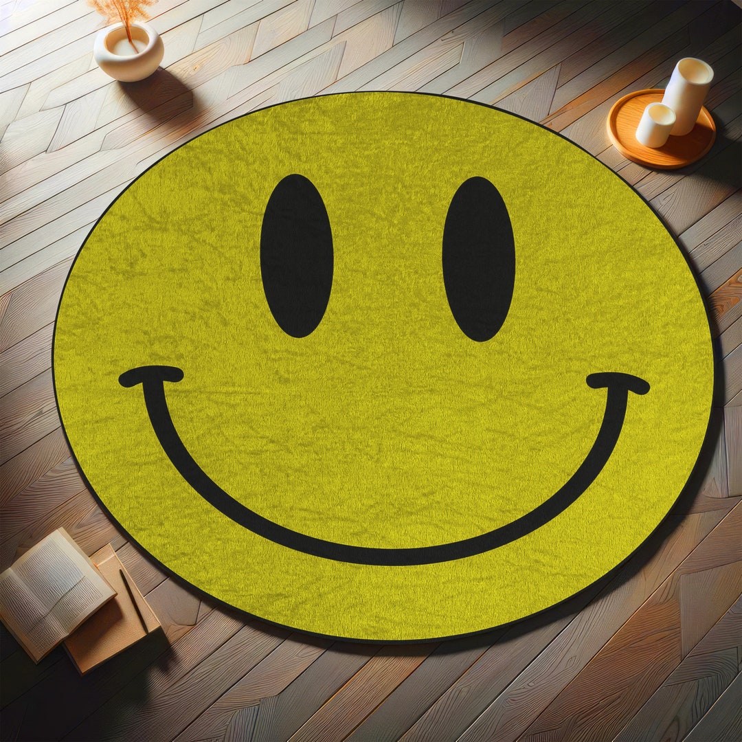 Smiley Rug, Dorm Rug, Y2K Decor, Tufted Smiley Rug, Housewarming Gift ...