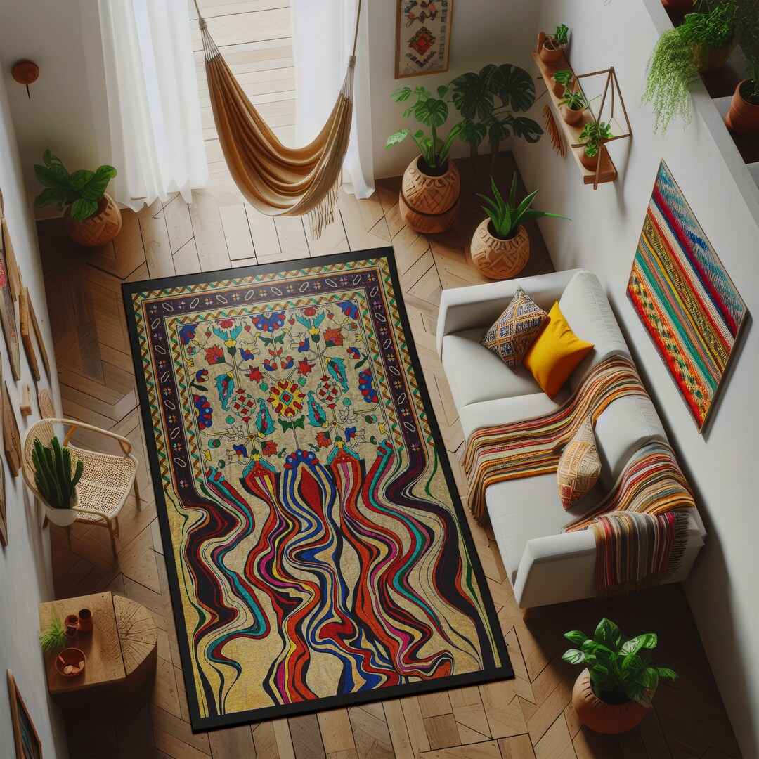 Ethnic Pattern Rug, Mexican Rug, Living Room Rug, Moroccan Ethnic Rug ...