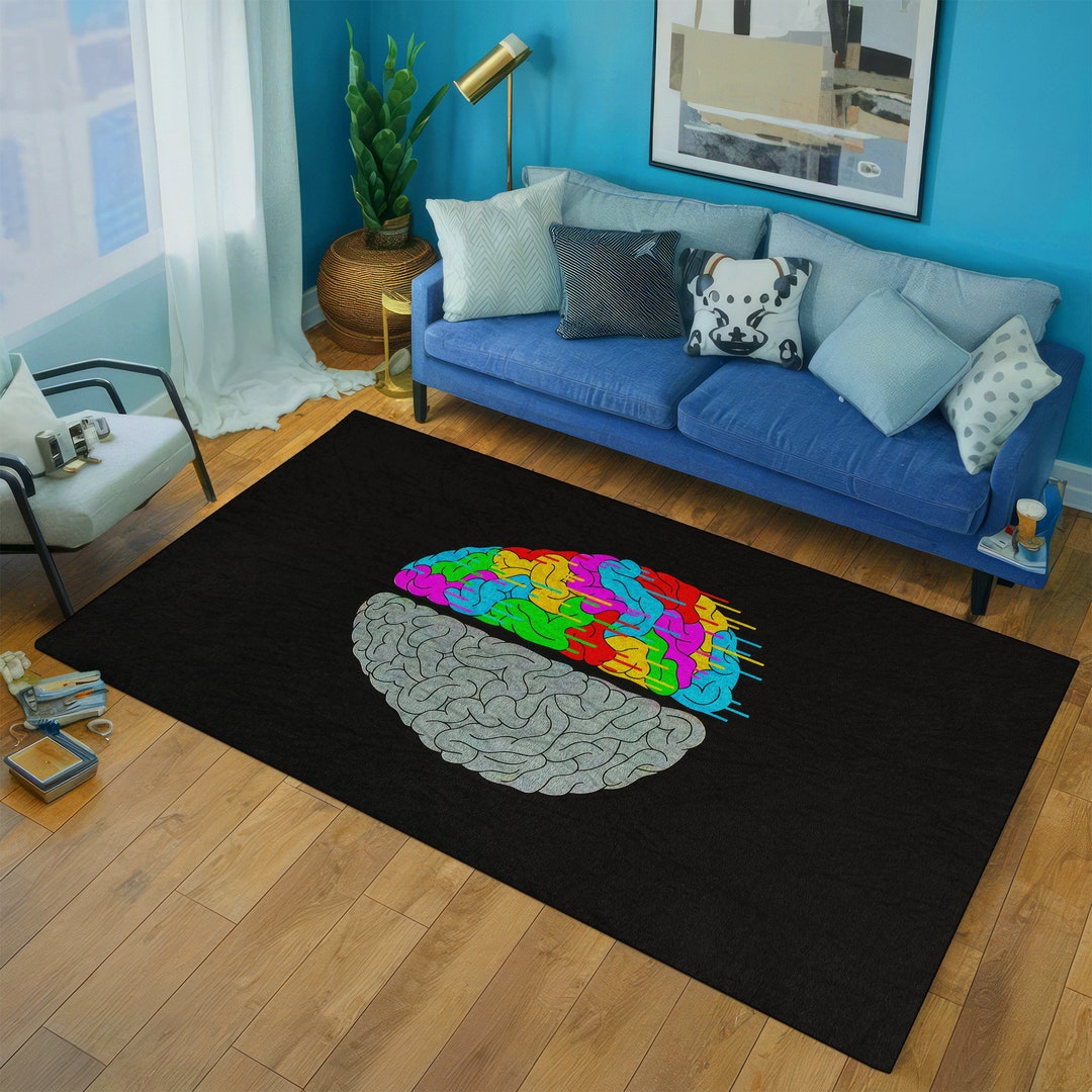 Colorful Brain Rug: Modern Art Home Decor - Etsy