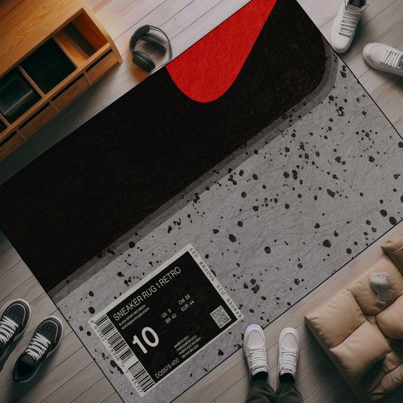 Sneaker Rug, Customize Your Label, Sneakerhead Hypebeast Home Decor ...