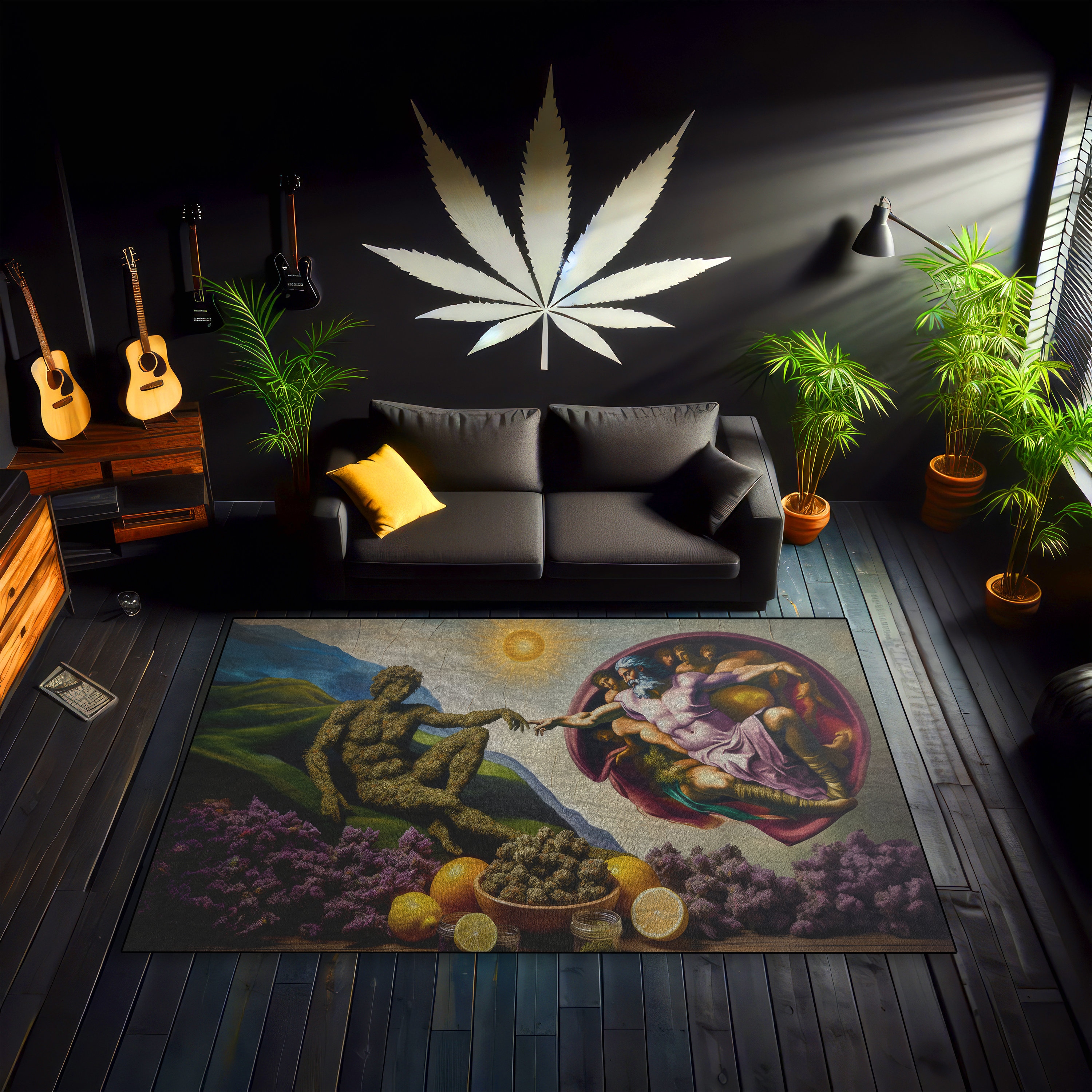 Cannabis Rug,weed Head Rug,green Rug, Weed Room Decor,marijuana Rug ...