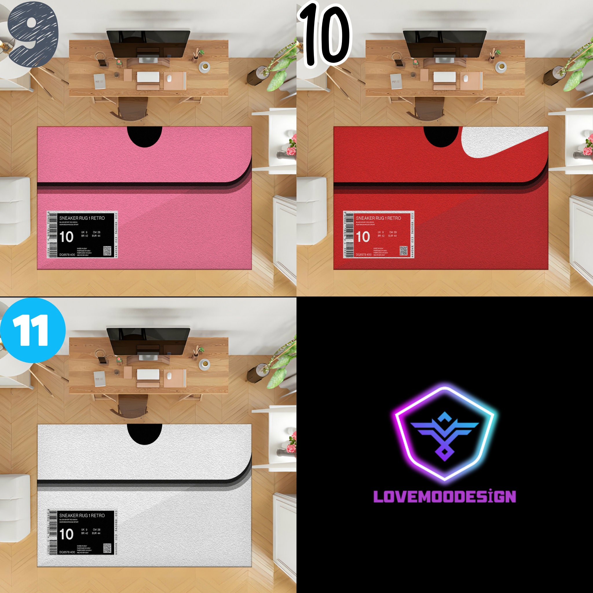 Sneaker Rug, Customize Your Label, Sneakerhead Hypebeast Home Decor ...