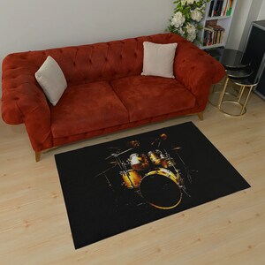 Drum Set Graffiti Rug, Drum Rug, Music Rug, Drum Set Area Rug, Music ...