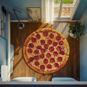 Pepperoni Rug, Pizza Round Rug, Food Round Rug, Kitchen Rug, Kitchen ...