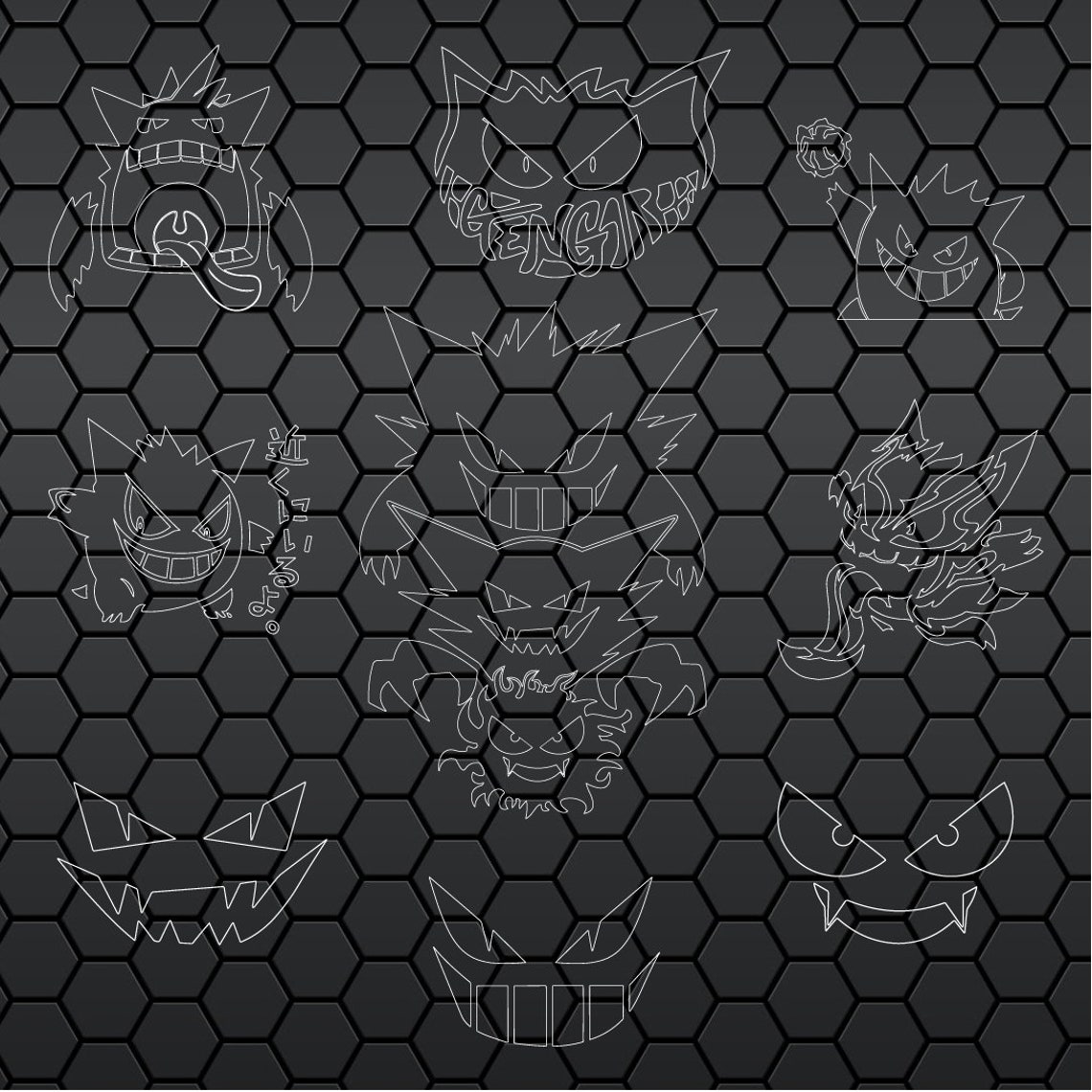 Gengar Outline SVG EPS PNG, Pokemon Svg, Gengar Svg, Video Game Svg ...