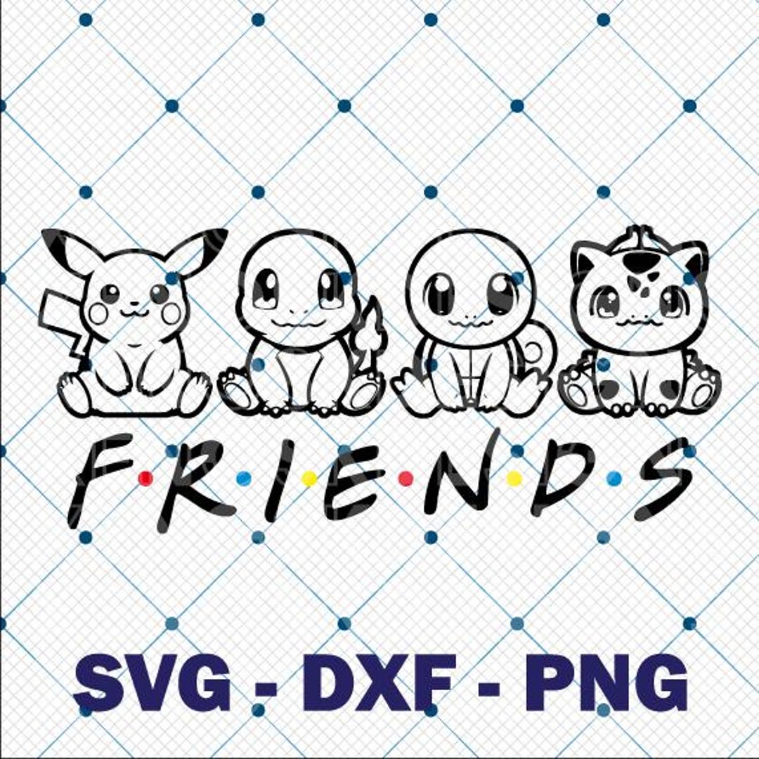 Baby Pokemon Friends Svg, Pokemon Outline Svg, Pokemon Starter Svg ...
