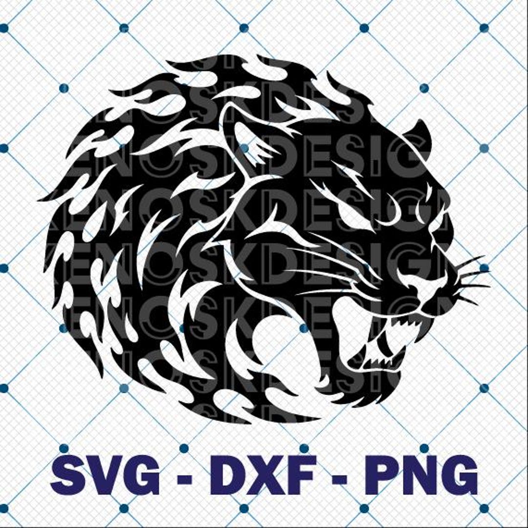 Fire Panther SVG DXF PNG - Panthers Spirit Logo Design - Panther ...