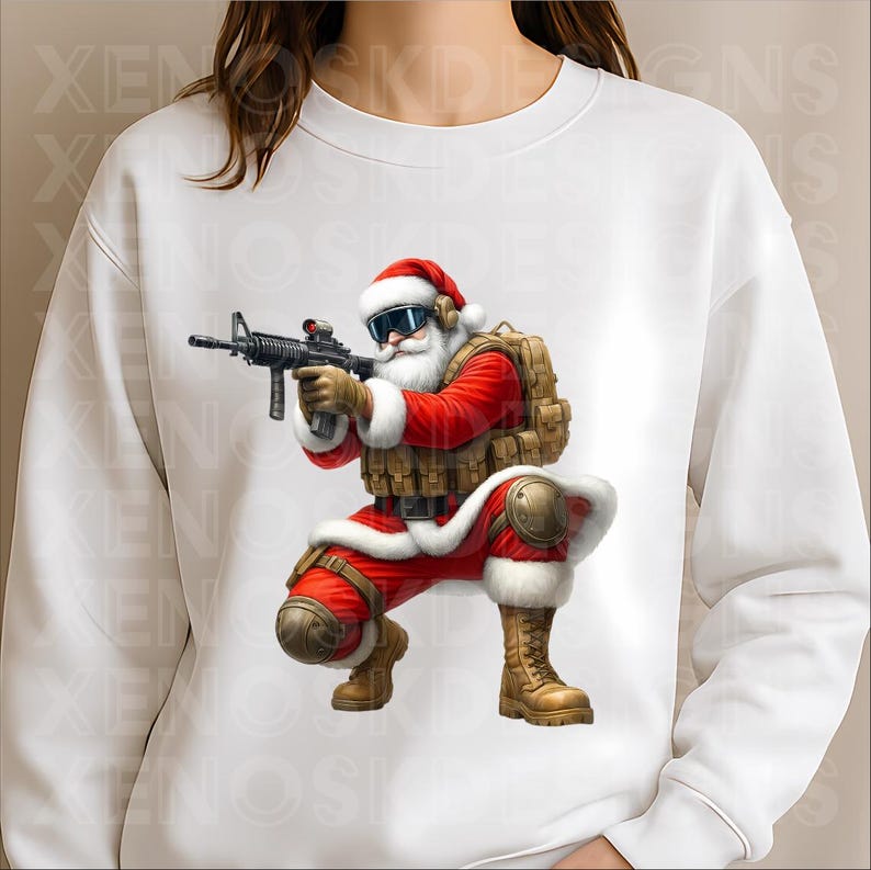 Tactical Military Santa Claus PNG: Soldier Christmas Graphic (digital ...