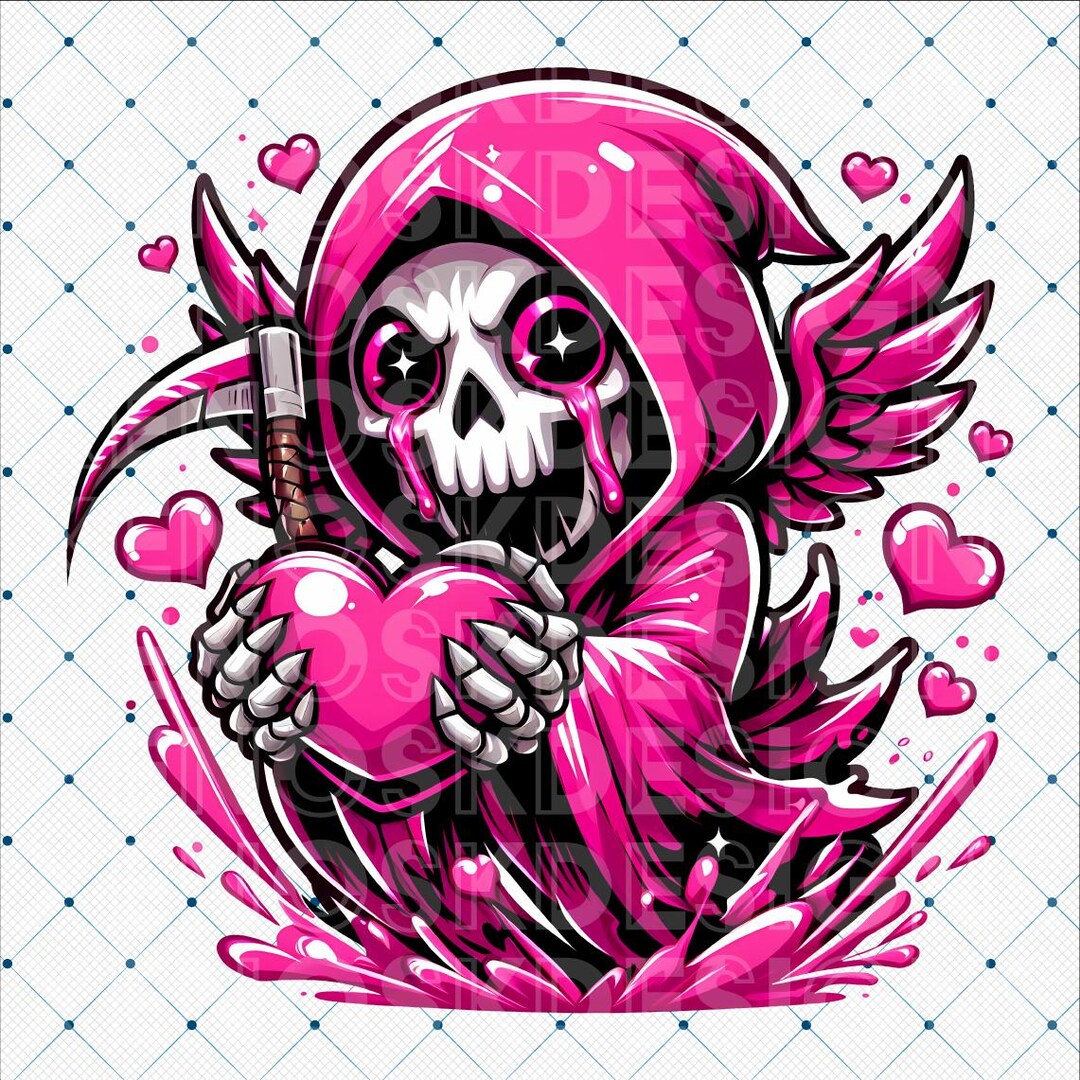 Valentine Grim Reaper PNG Digital Download, Valentines Day Clipart ...