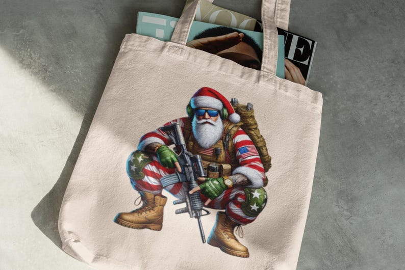 Military Santa Claus PNG: Soldier Christmas Graphic (digital Download ...