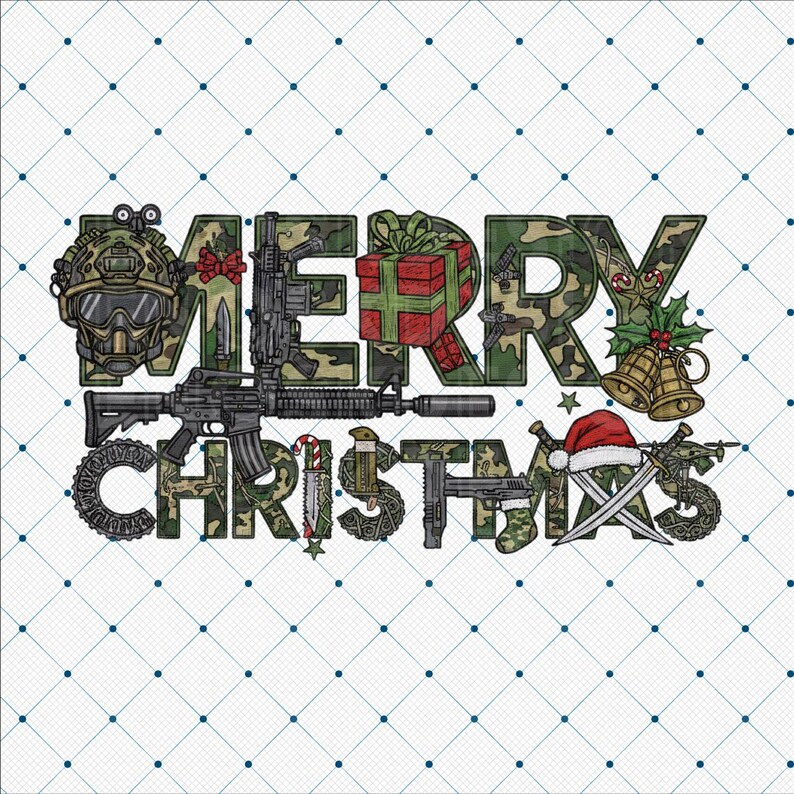 Military Christmas PNG, Tactical Holiday Sublimation, Soldier Christmas ...