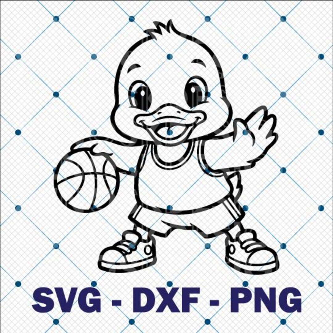 Basketball Duck SVG DXF PNG, Baby Duck Sports Clipart, Sport Animal ...