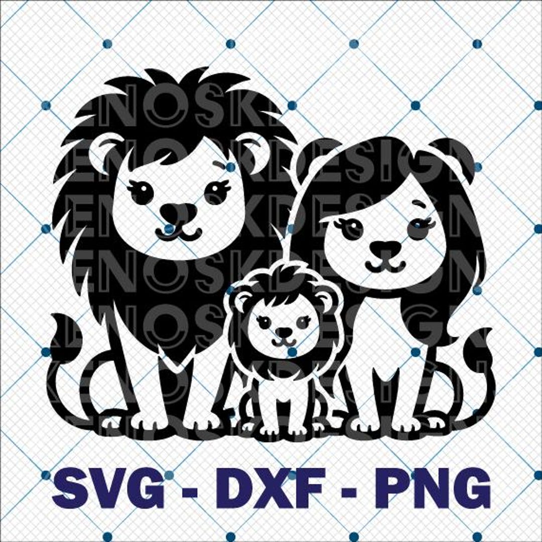 Lion Family Svg, Lion Outline Svg, Lion Svg, Animal Svg, Family Svg ...