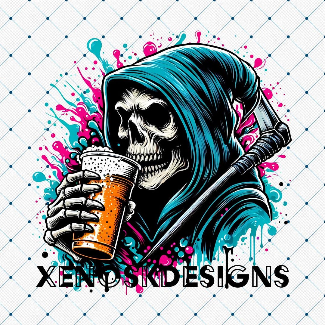 Grim Reaper Drink Beer PNG, Grim Reaper Png, Beer Png, Horror Png ...