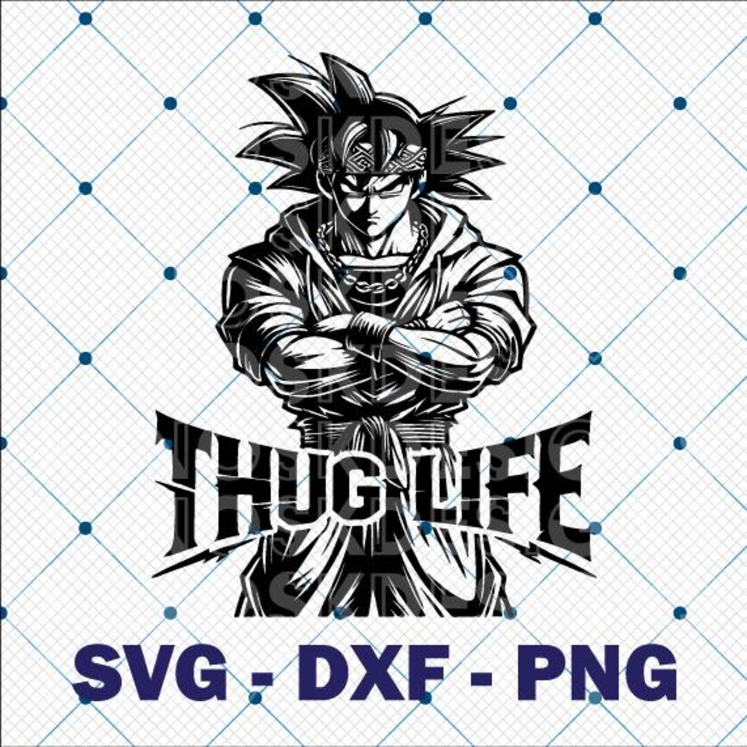Thug Life Anime SVG Design, Gangster SVG File, Funny Anime Cut File ...