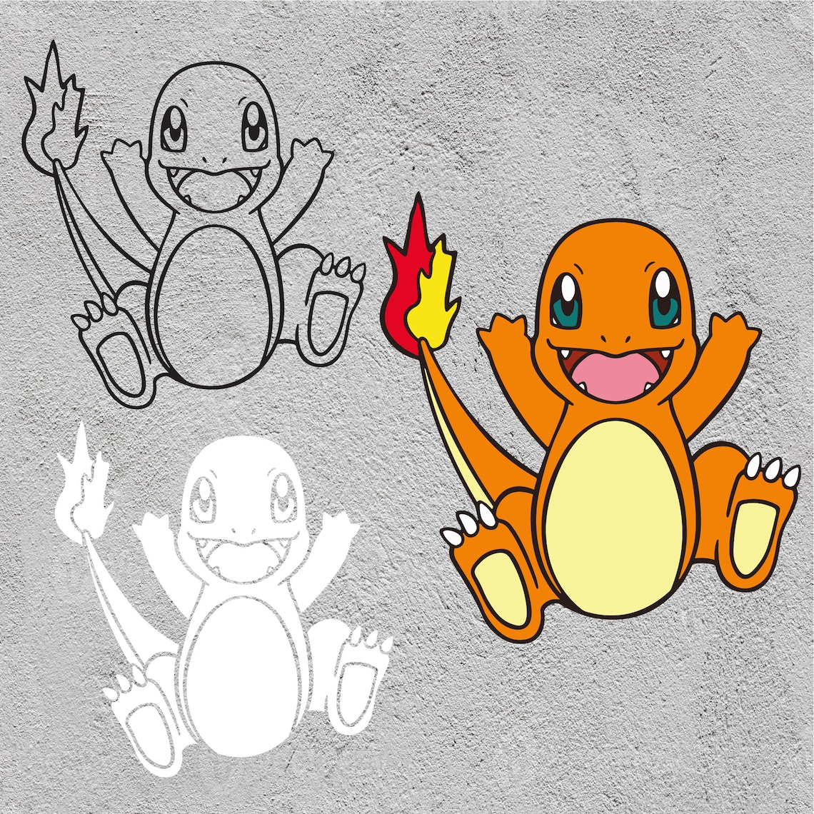 Charmander SVG EPS PNG, Pokémon svg, Charmander svg - Etsy México