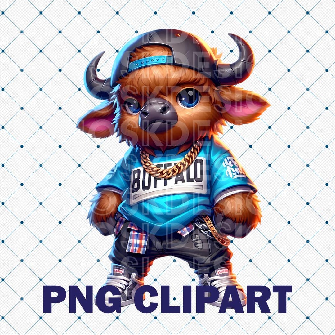 Hip Hop Buffalo Mascot PNG Clipart: Sports Team Design (digital ...