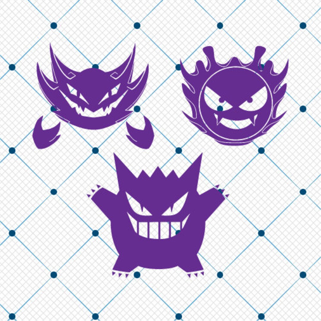 Pokemon Ghost Trio SVG EPS PNG, Pokemon Svg, Gengar Svg, Video Game Svg ...