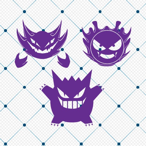 Pokemon Ghost Trio SVG EPS PNG, Pokemon Svg, Gengar Svg, Video Game Svg ...