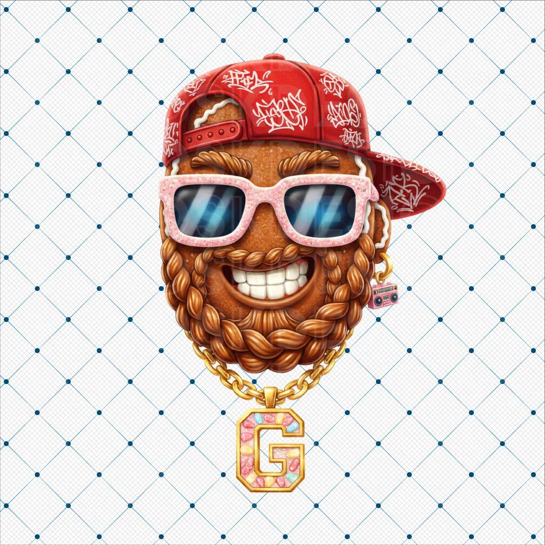Hip Hop Gingerbread Man PNG | Rapper Cookie Sublimation Design ...