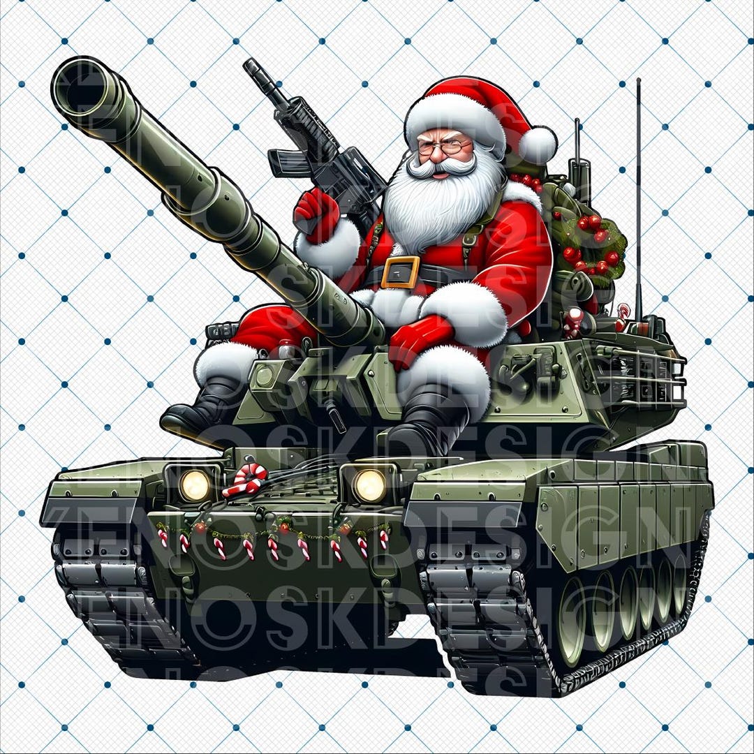 Military Santa Claus Clipart, Soldier Christmas Graphics, Festive Santa ...
