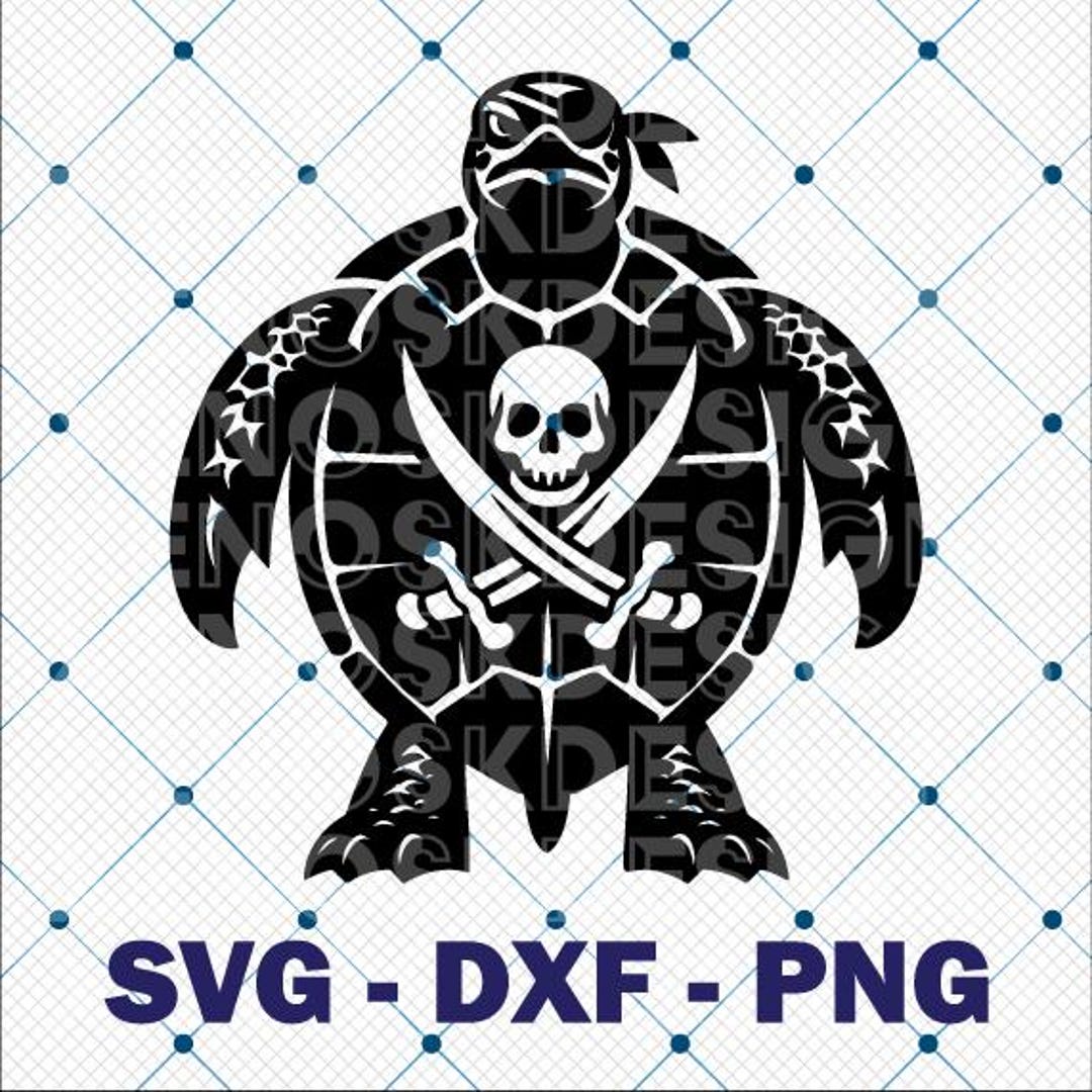 Turtle Pirate SVG File, Digital Download, Nautical Clipart, Silhouette ...