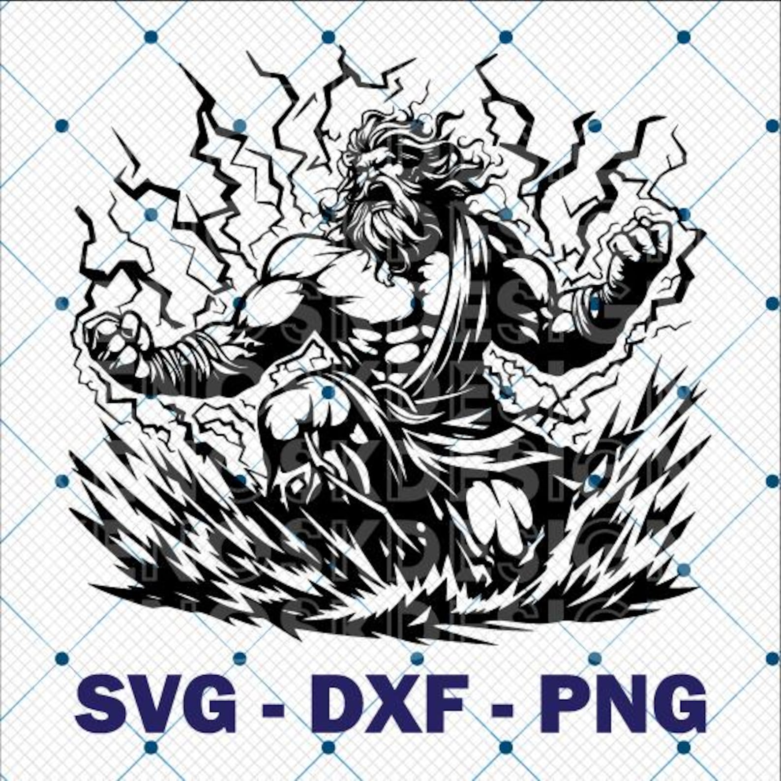 Zeus Clipart: Greek Mythology God Art (SVG, DXF, PNG) - Etsy