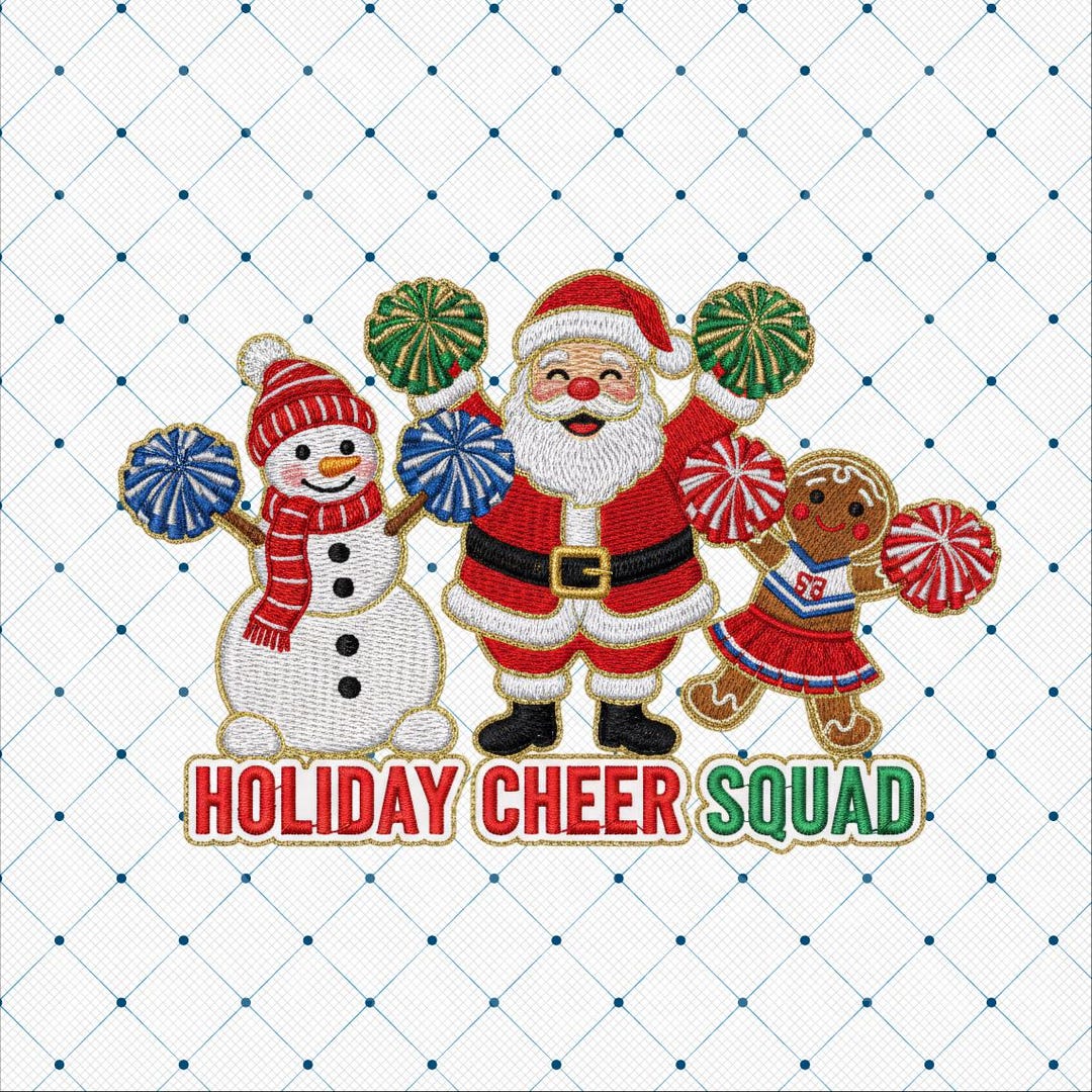 Holiday Cheer Squad PNG - Santa Snowman Gingerbread Cheerleader Digital ...