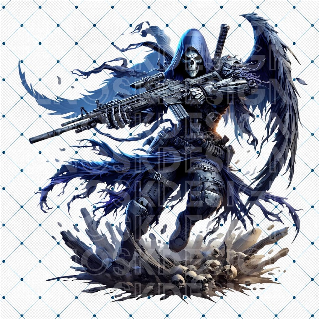 Military Grim Reaper Clipart: Soldier Gothic Art (PNG Digital Download ...